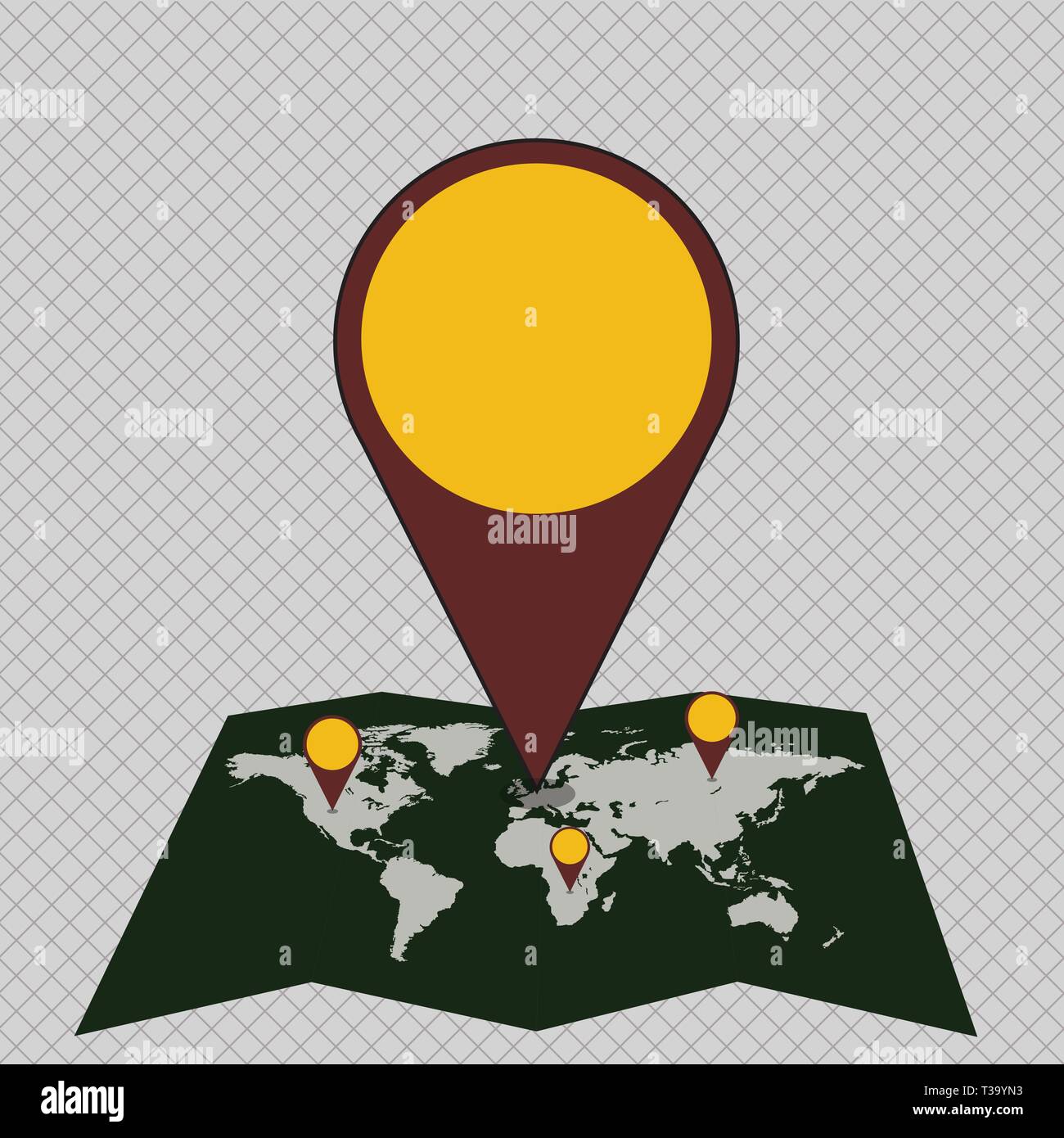 Colorful Huge Location Marker Pin Pointing to an Area or GPS Address on ...