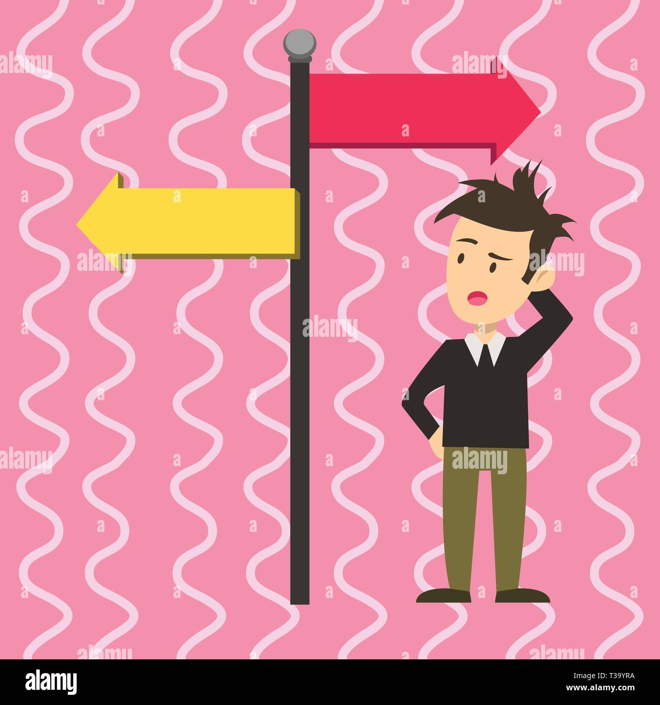 Confusing Direction Signs Clipart