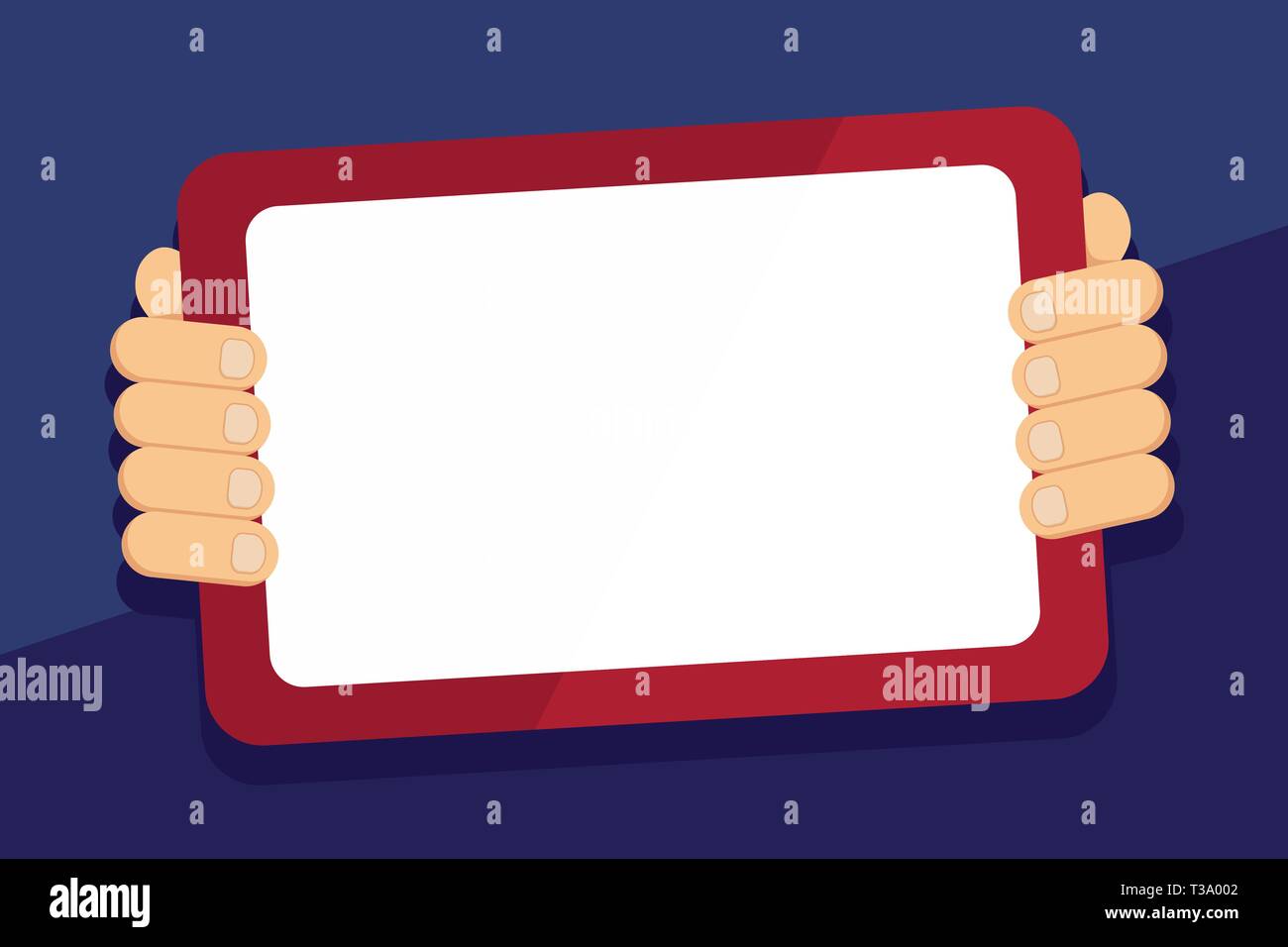 Color Tablet Smartphone with Blank Screen Handheld from the Back of ...