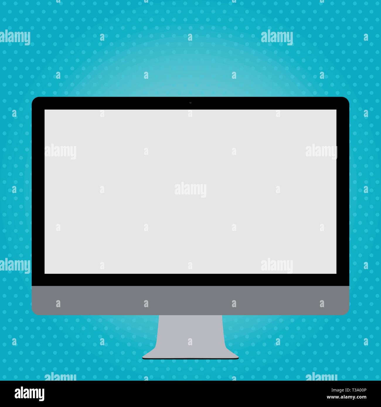 Blank White Computer Monitor WideScreen Mounted on a Stand for ...