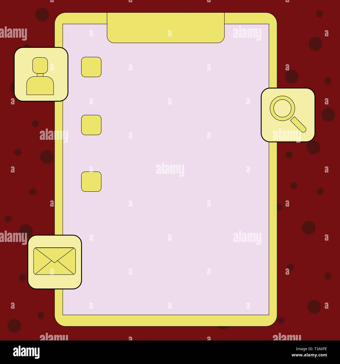 Clipboard with Tick Box and 3 Apps Icons for Assessment, Updates ...