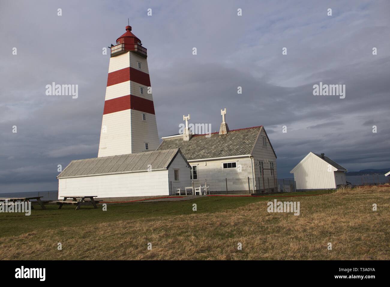 Alnes Fyr Colorful Old Lighthouse in Norway near Alesund Stock Photo ...