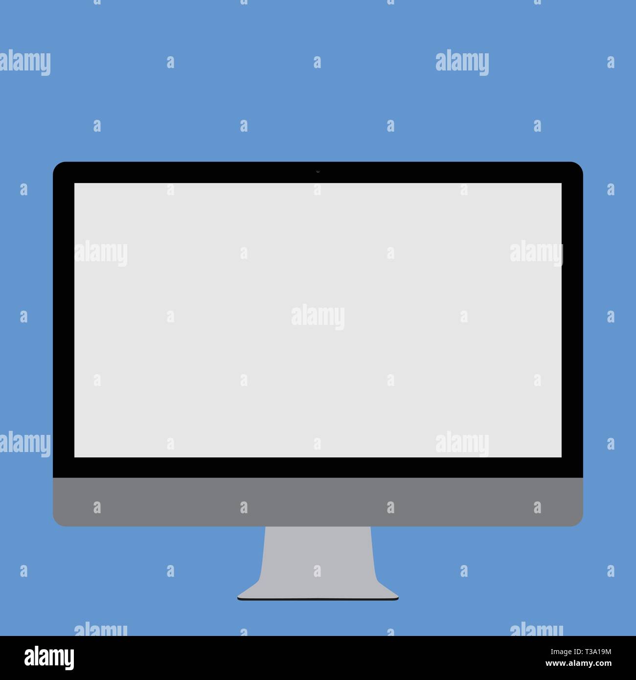 Blank White Computer Monitor WideScreen Mounted on a Stand for ...