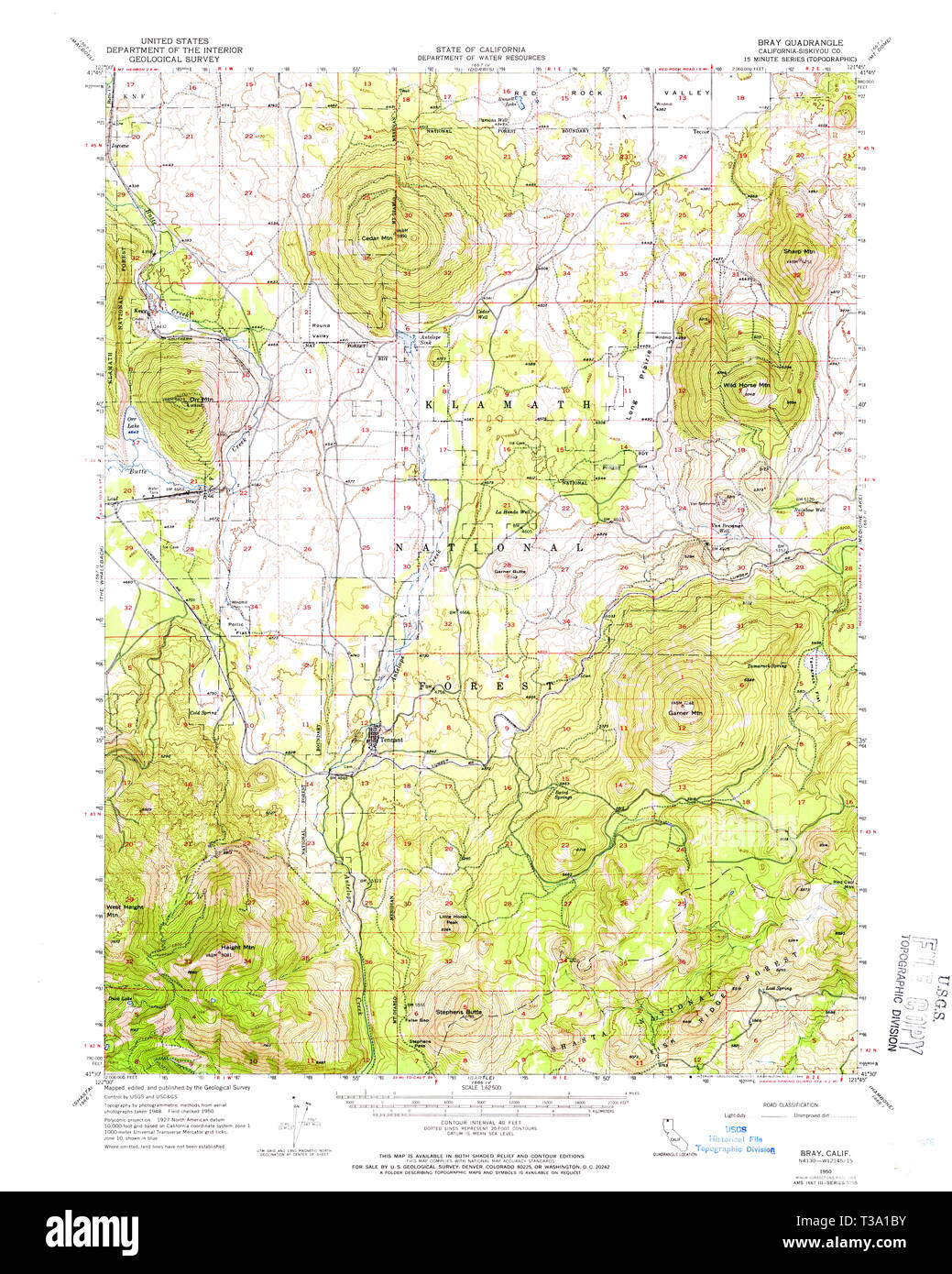 Map of california 1950 hi-res stock photography and images - Alamy