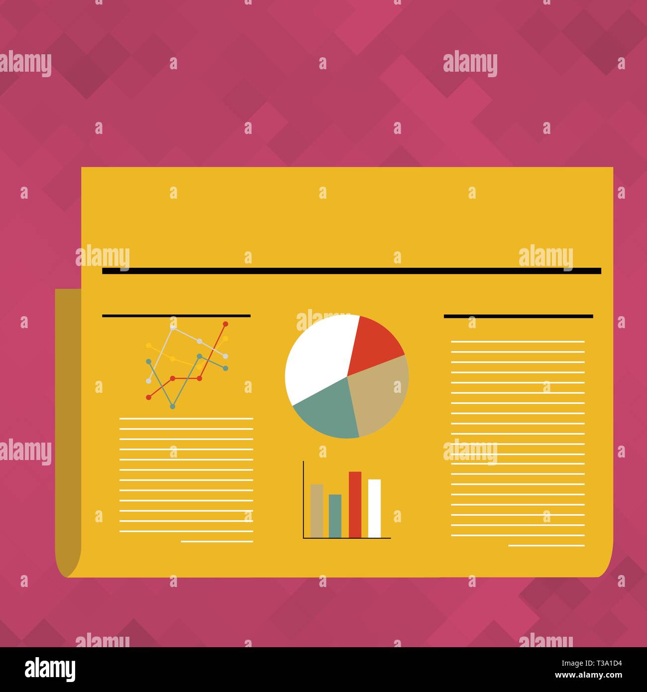 Colorful Layout Design Plan of Text Line, Bar, Linear and Pie Chart ...
