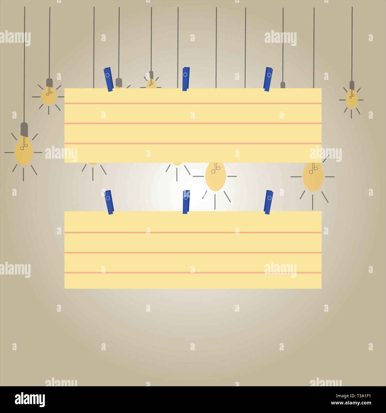 Two Color Blank Strip Size Lined Paper Sheet Hanging Using Blue ...