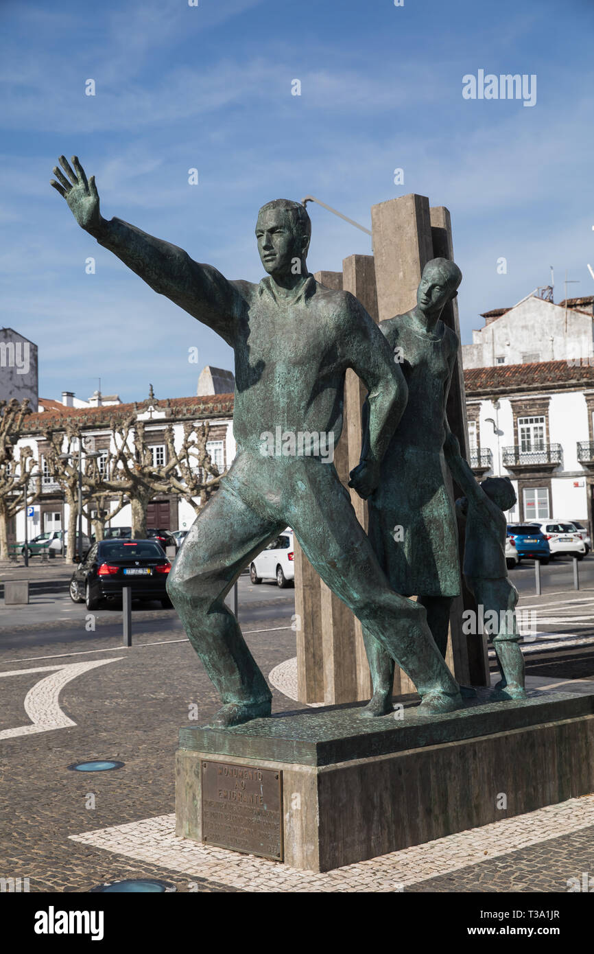 A statue in Ponta Delgada, Sao Miguel, the Azores, commemorating those ...