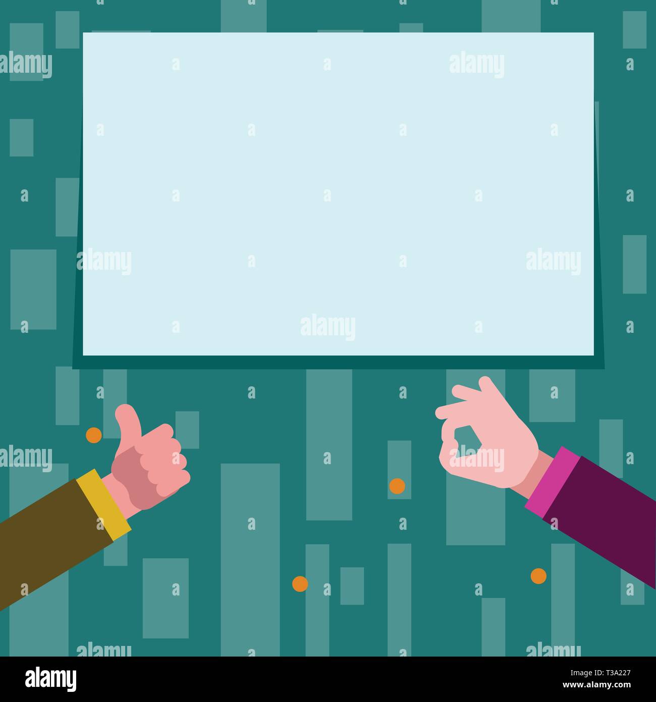 Two Businessmen Hands Gesturing the Thumbs Up and Okay Sign for ...