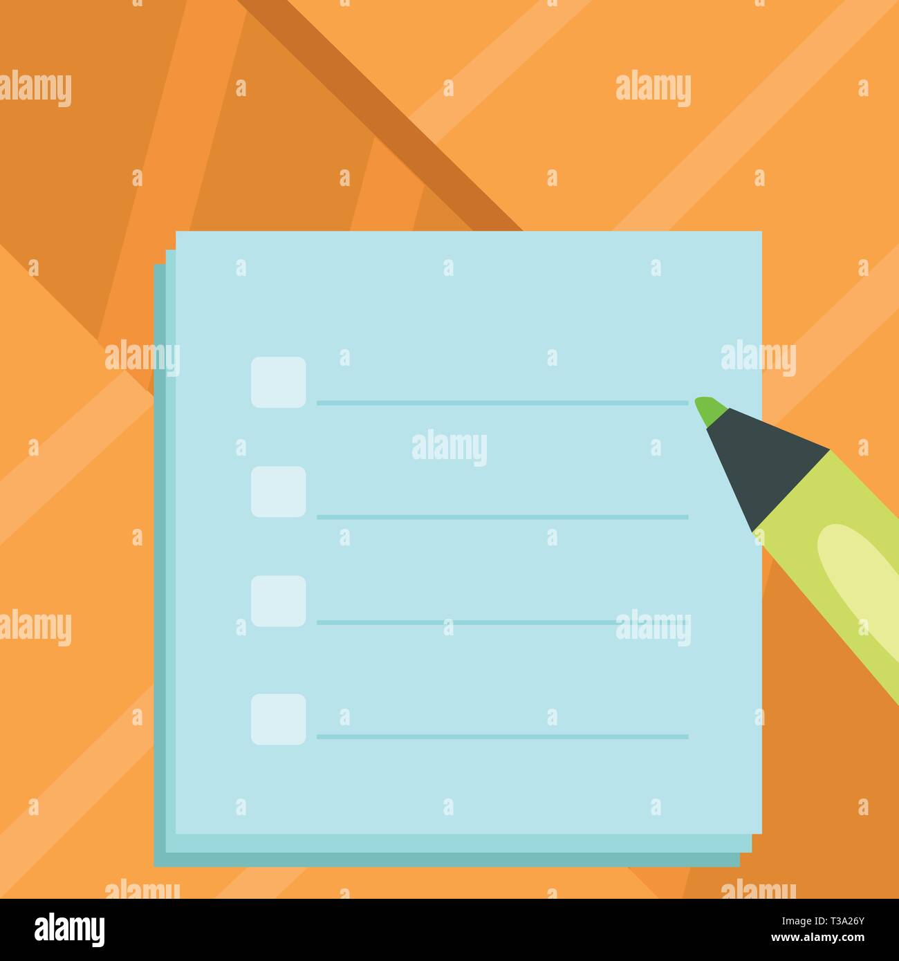 Blank Colorful To Do Check List Planner Sheets with Tick Box and Marker ...