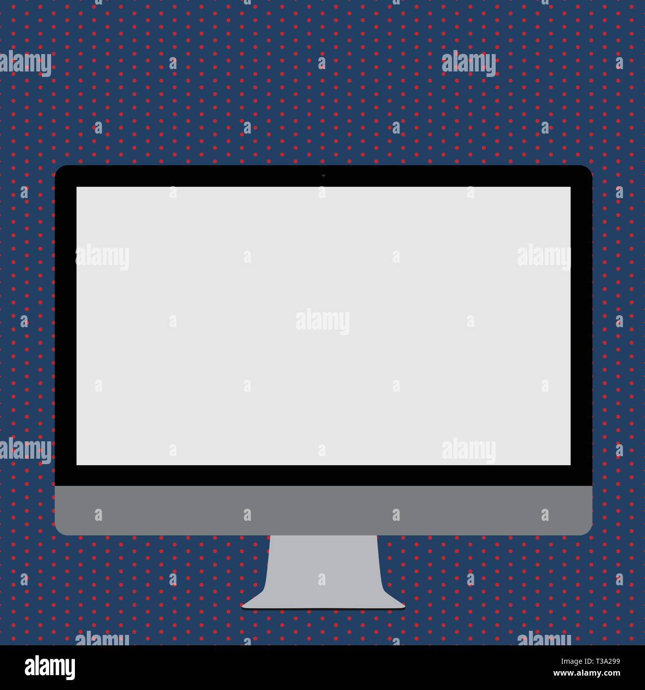 Blank White Computer Monitor WideScreen Mounted on a Stand for ...