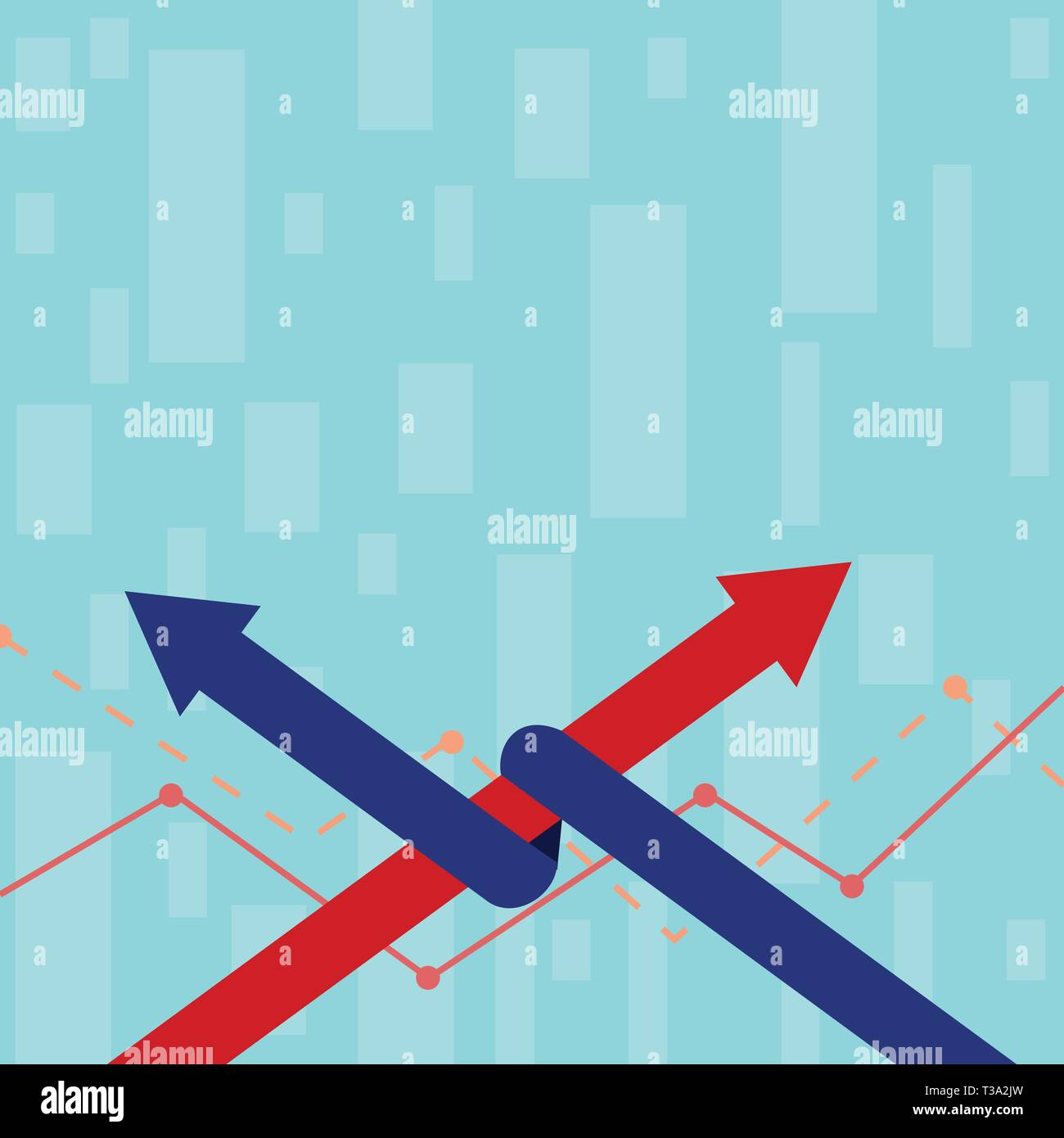 Two Arrows where One is Intertwined to the other as Team Up or ...