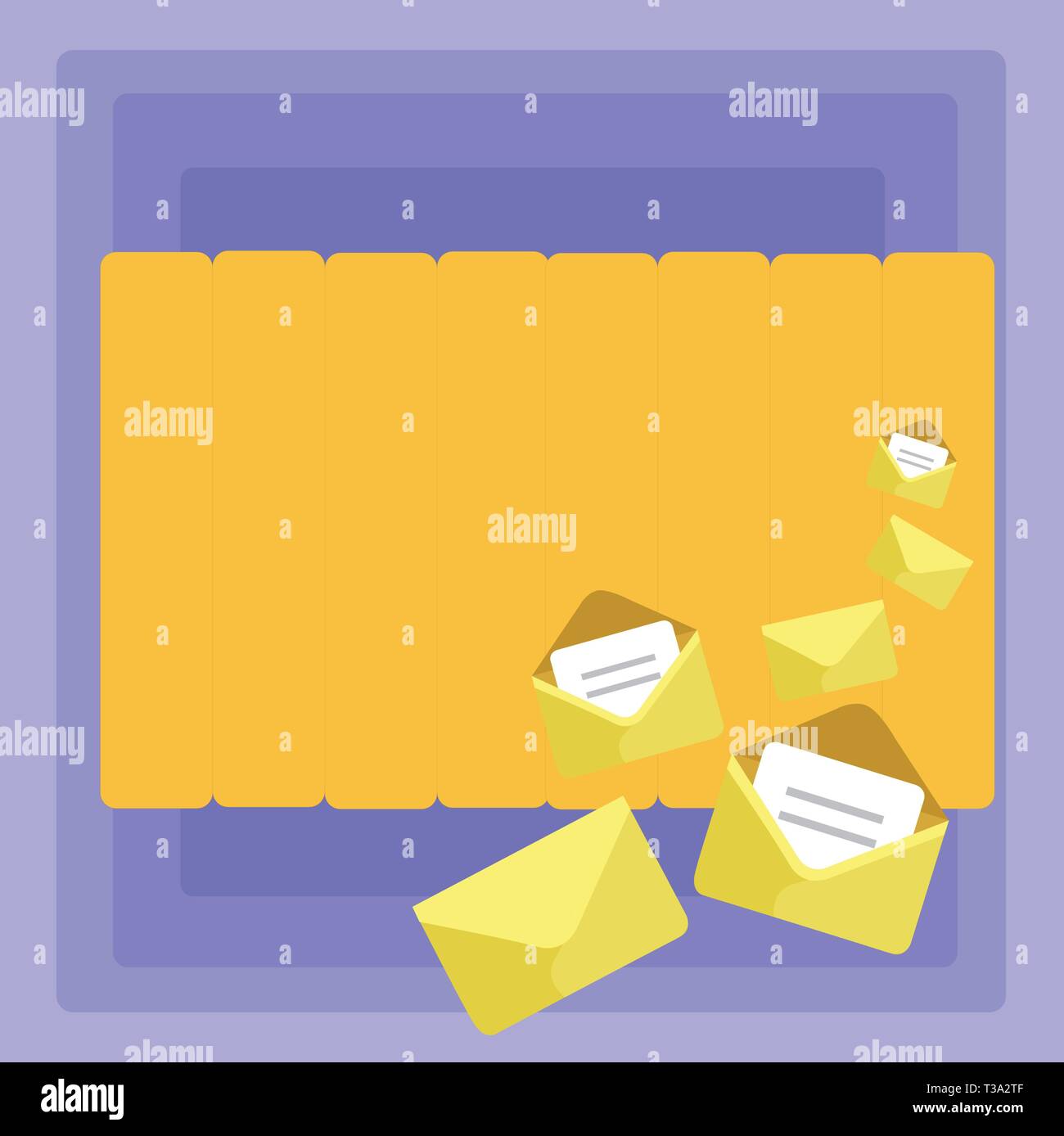 Closed and Open Envelopes with Letter Tucked In on Top of Color ...