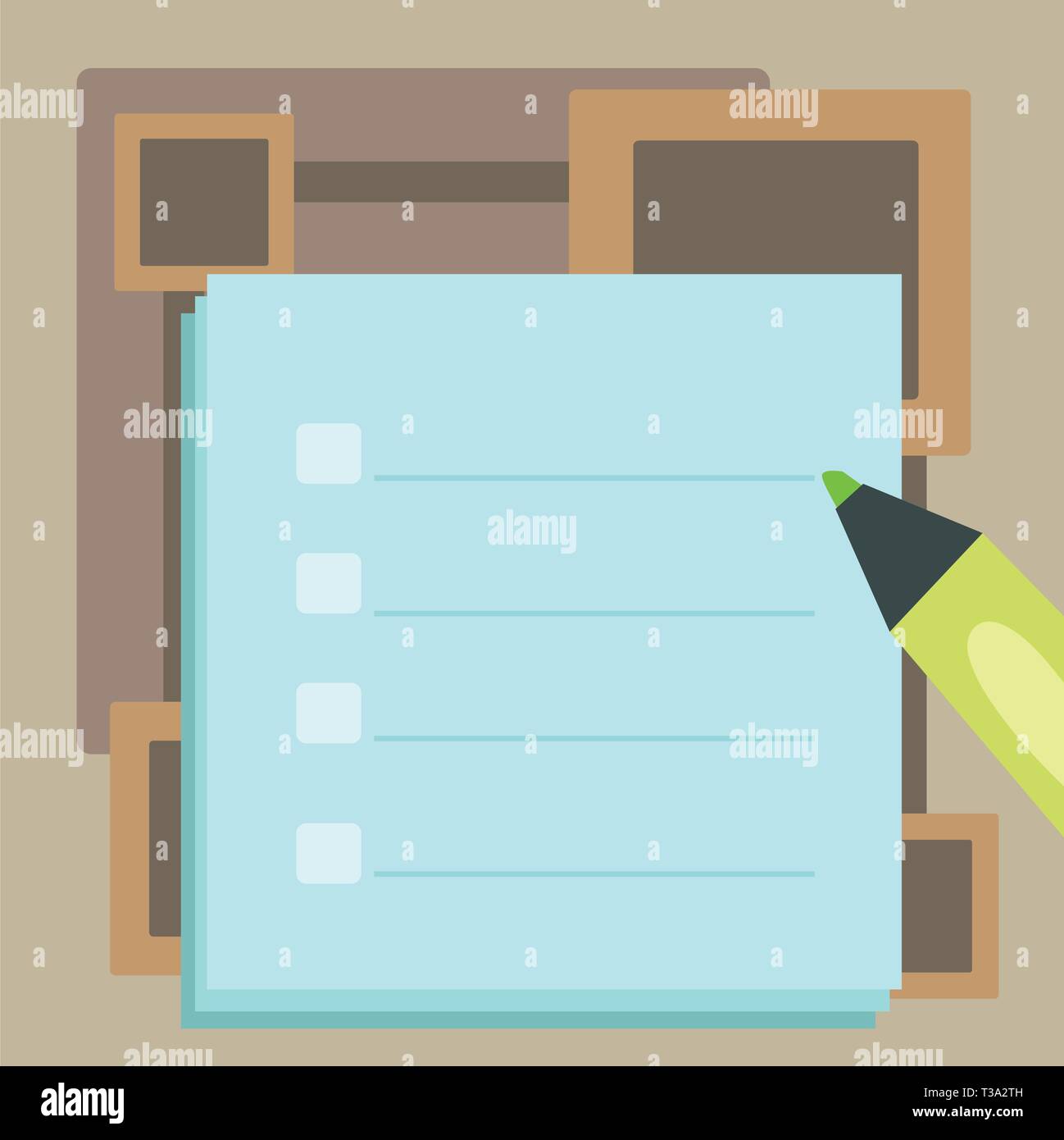 Blank Colorful To Do Check List Planner Sheets with Tick Box and Marker ...