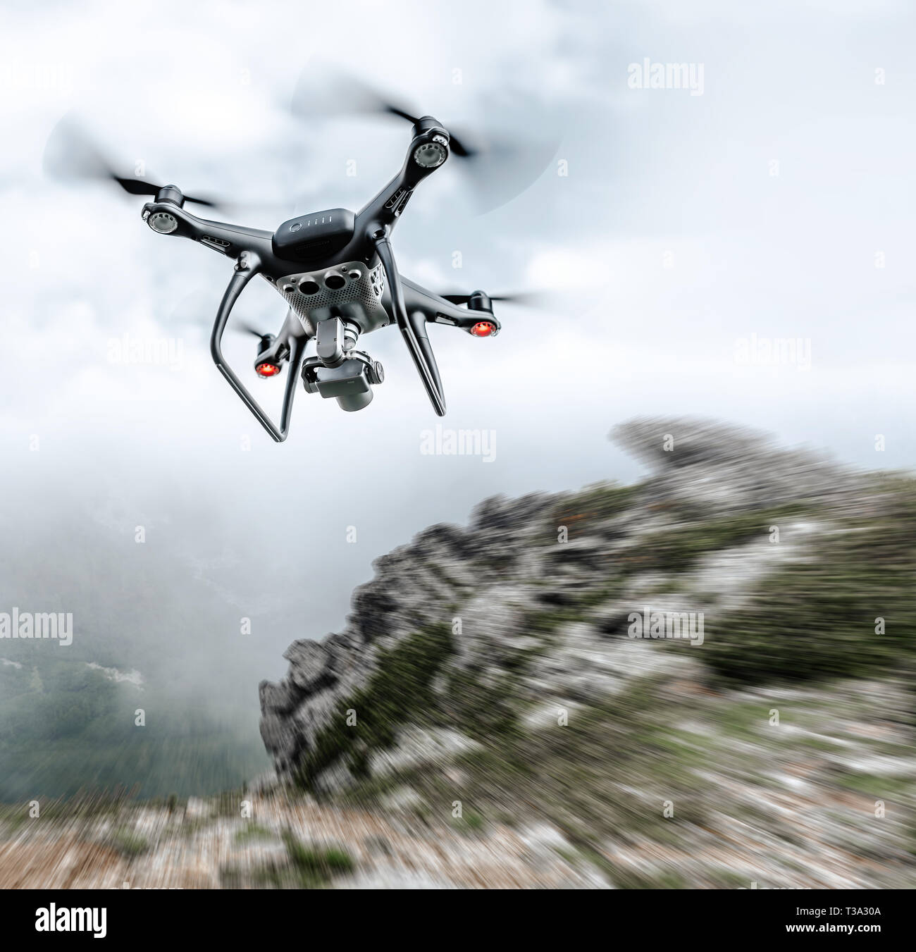 Modern drone flies in nature hi-res stock photography and images - Alamy