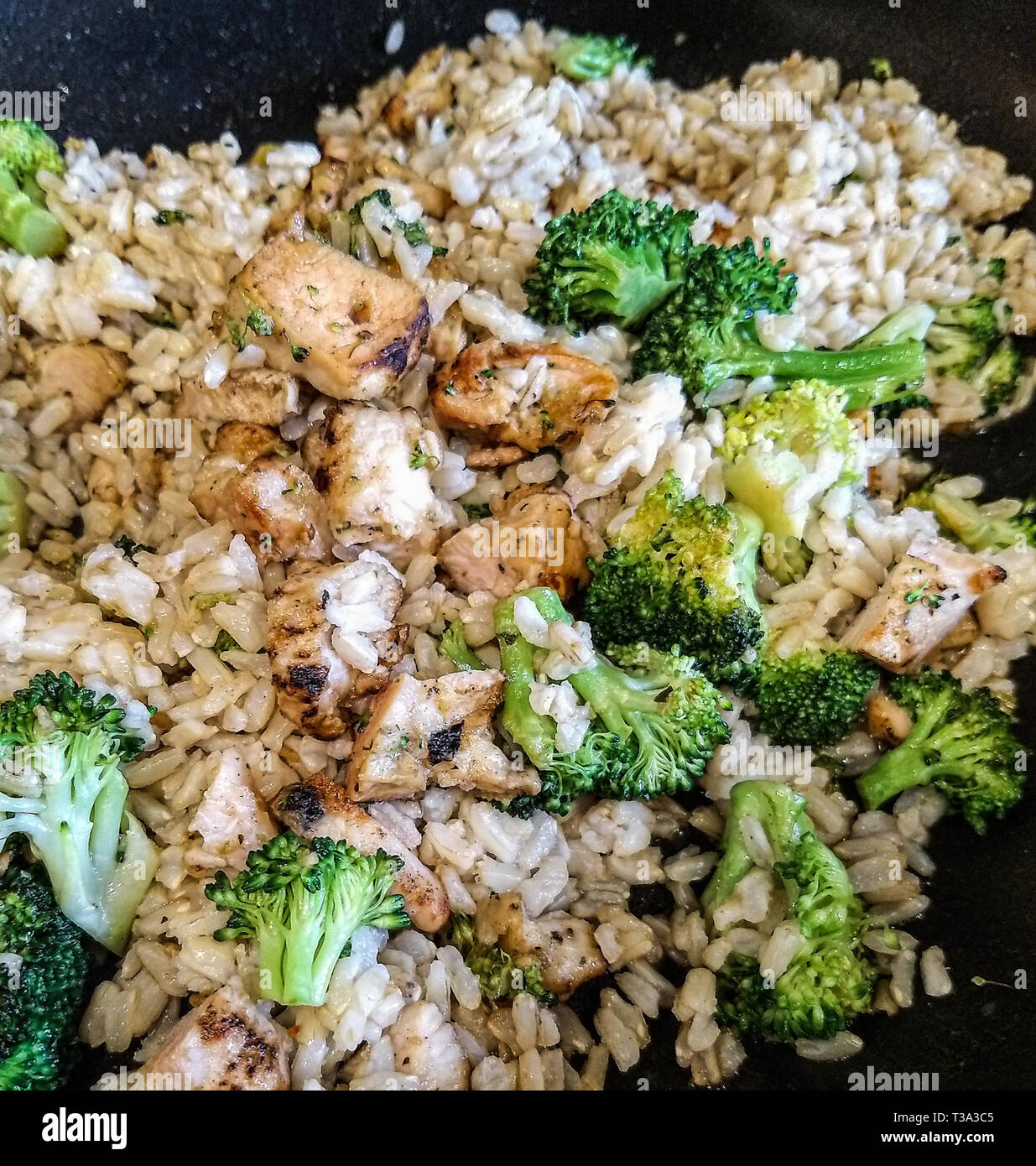 Chicken Rice and Broccoli Stock Photo - Alamy