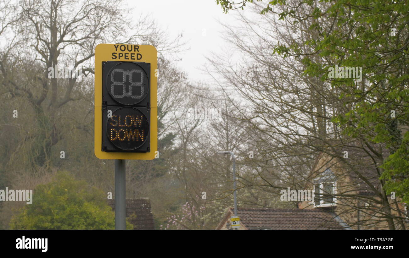 Flashing speed limit sign hi-res stock photography and images - Alamy