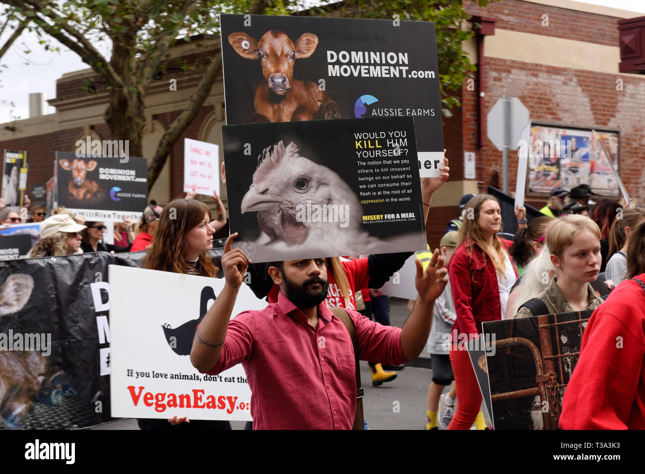 Hundreds of animal rights activists rallied in Melbourne's CBD on April ...