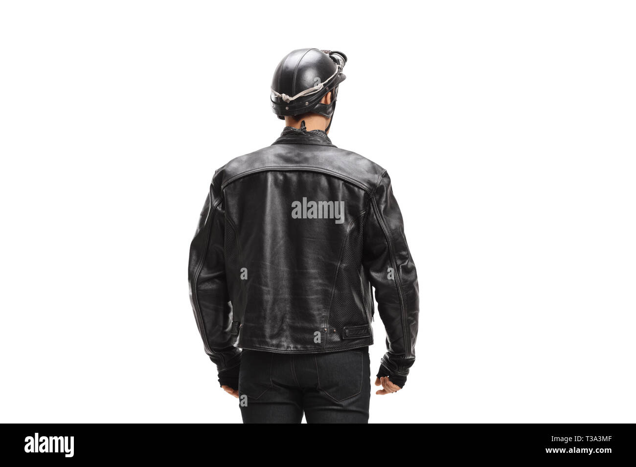Leather jacket back view man hi-res stock photography and images - Alamy