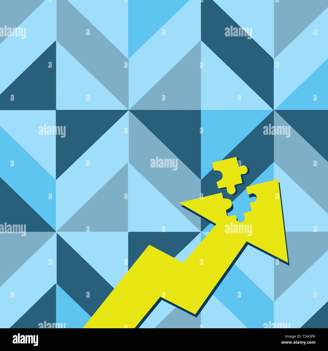 Colorful Arrow Pointing Upward with Detached Part Like Jigsaw Puzzle ...