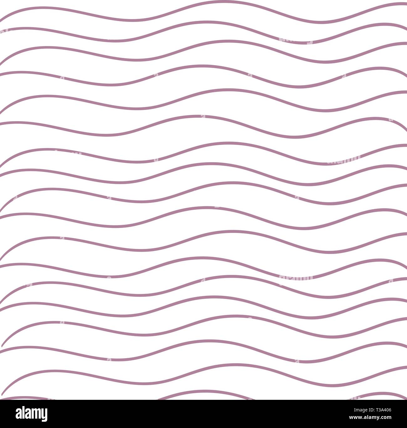 Horizontal Repetition of Curvy Violet Lines Print Pattern on White ...