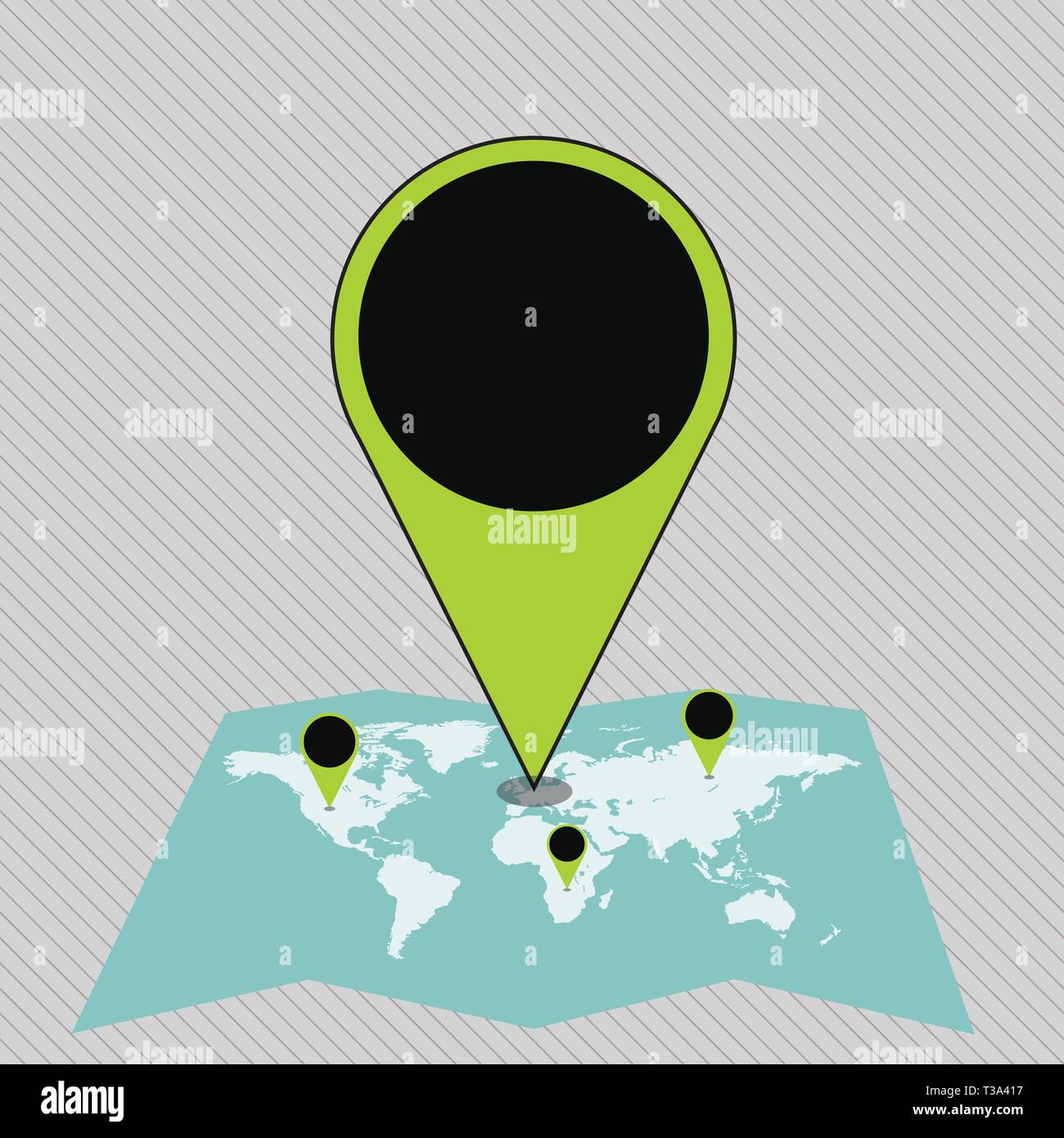 Colorful Huge Location Marker Pin Pointing to an Area or GPS Address on ...