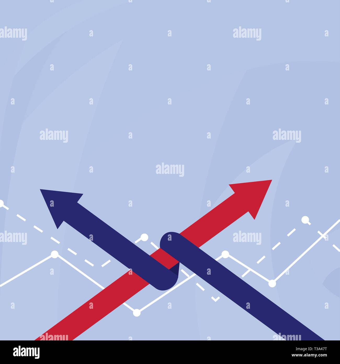 Two Arrows where One is Intertwined to the other as Team Up or ...