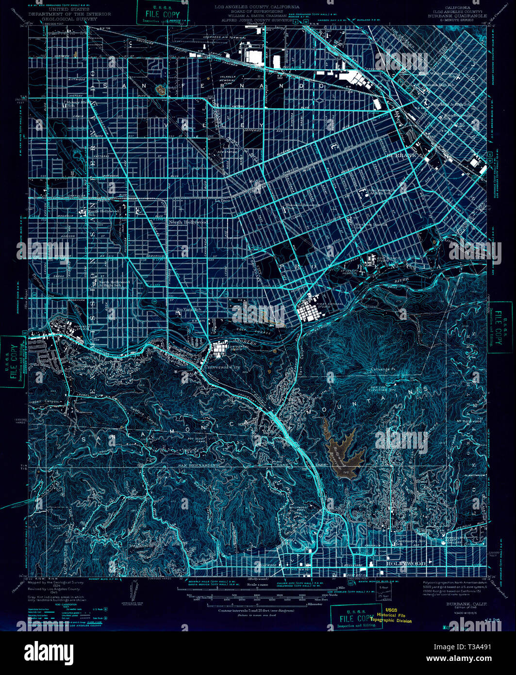 Map of burbank hi-res stock photography and images - Alamy