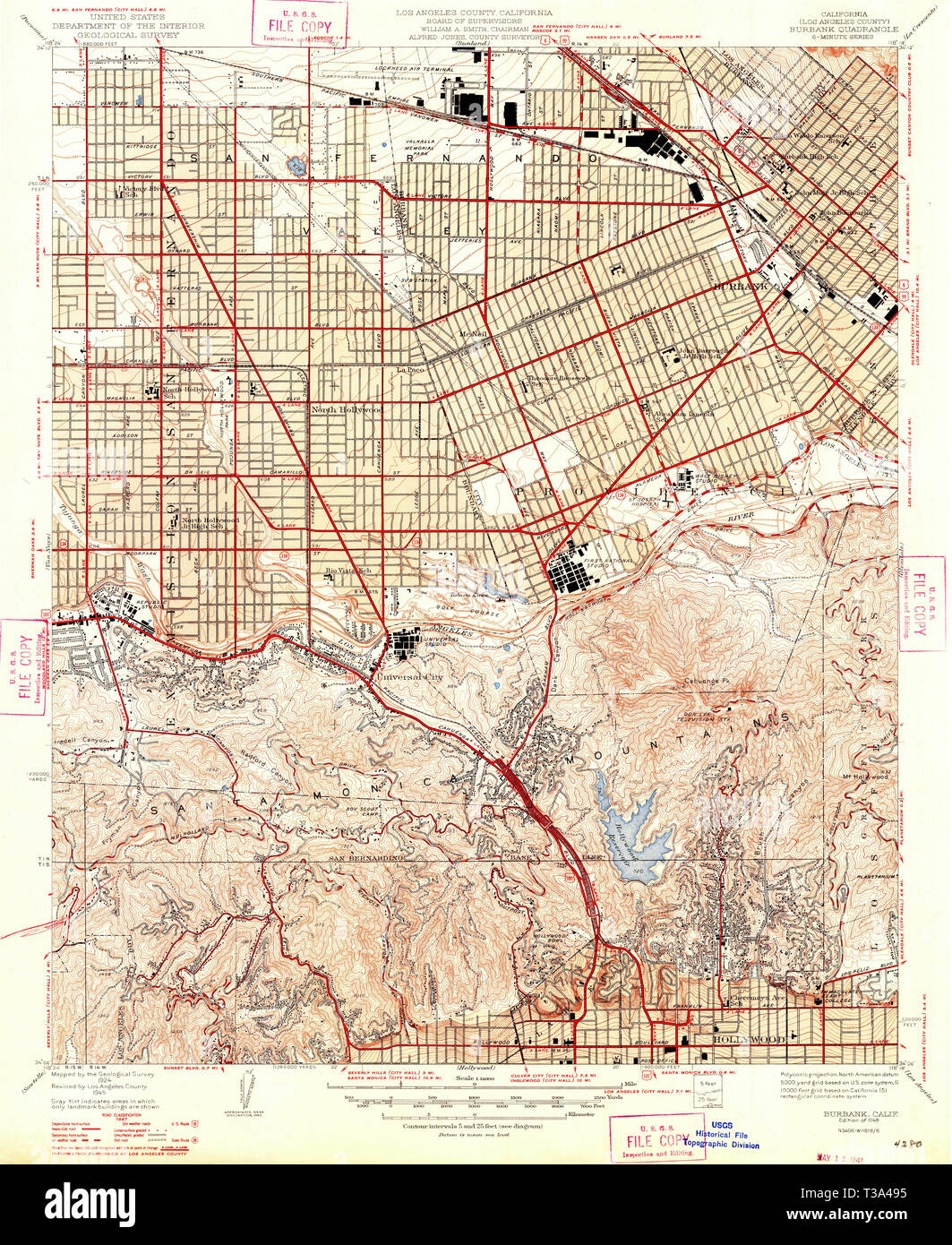 Map of burbank hi-res stock photography and images - Alamy