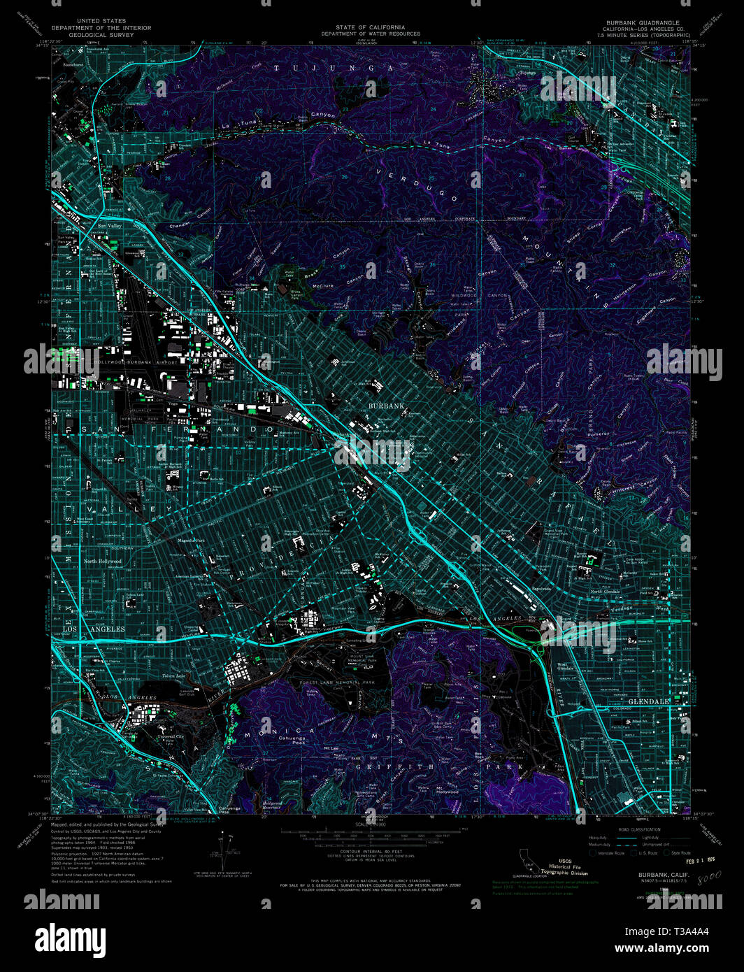 Map of california burbank hi-res stock photography and images - Alamy