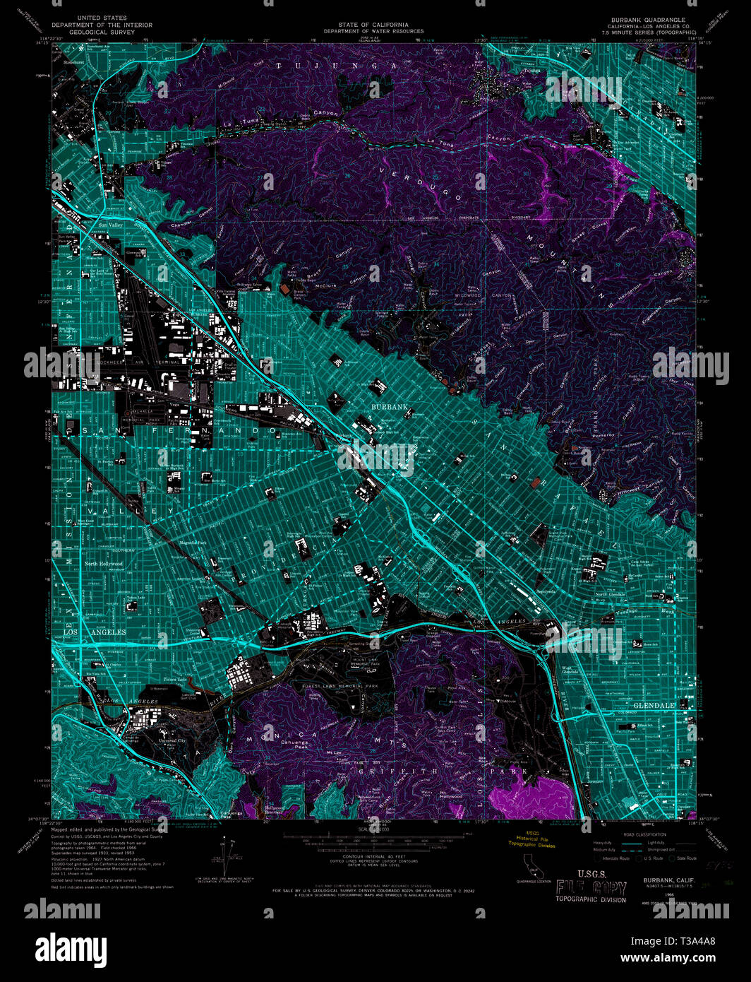 Map of california burbank hi-res stock photography and images - Alamy