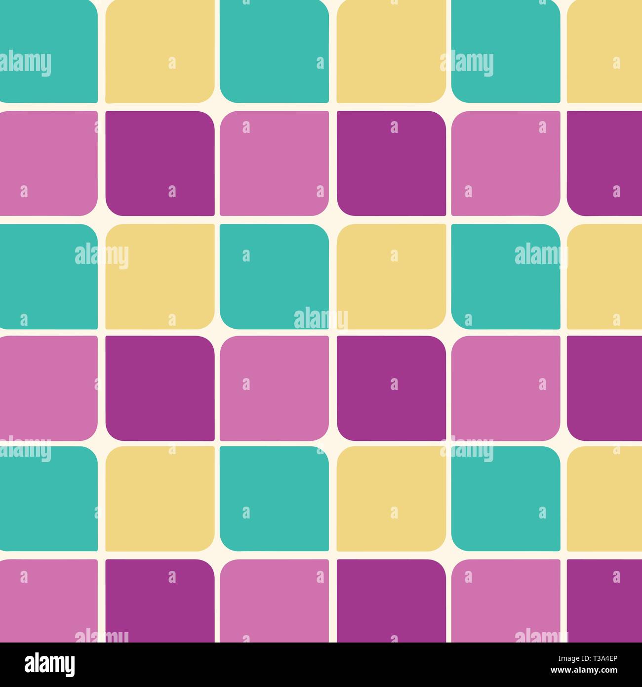 Pastel Color Square Teardrops Shape with Border Flat Style Geometric ...