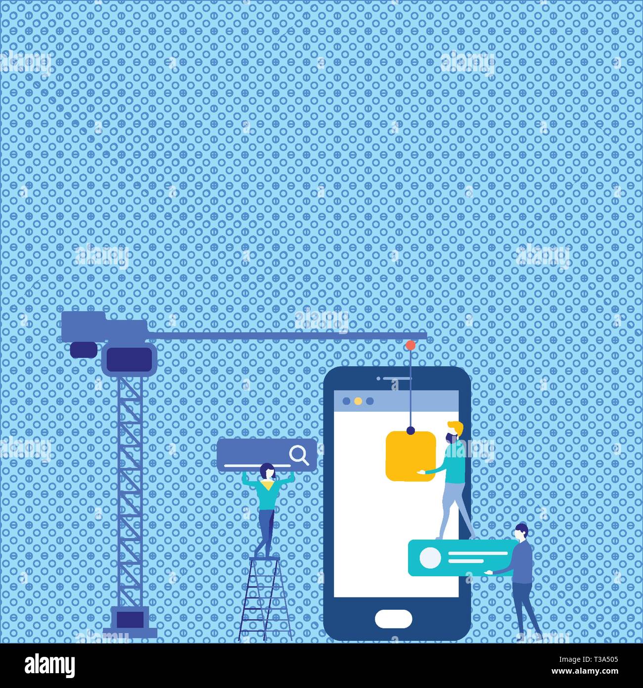 Staff Working Together for Common Target Goal with SEO Process Icons ...