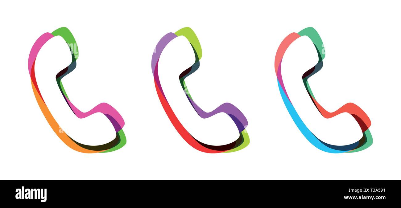 Set of Colorful style icons of Phone isolated on white background ...