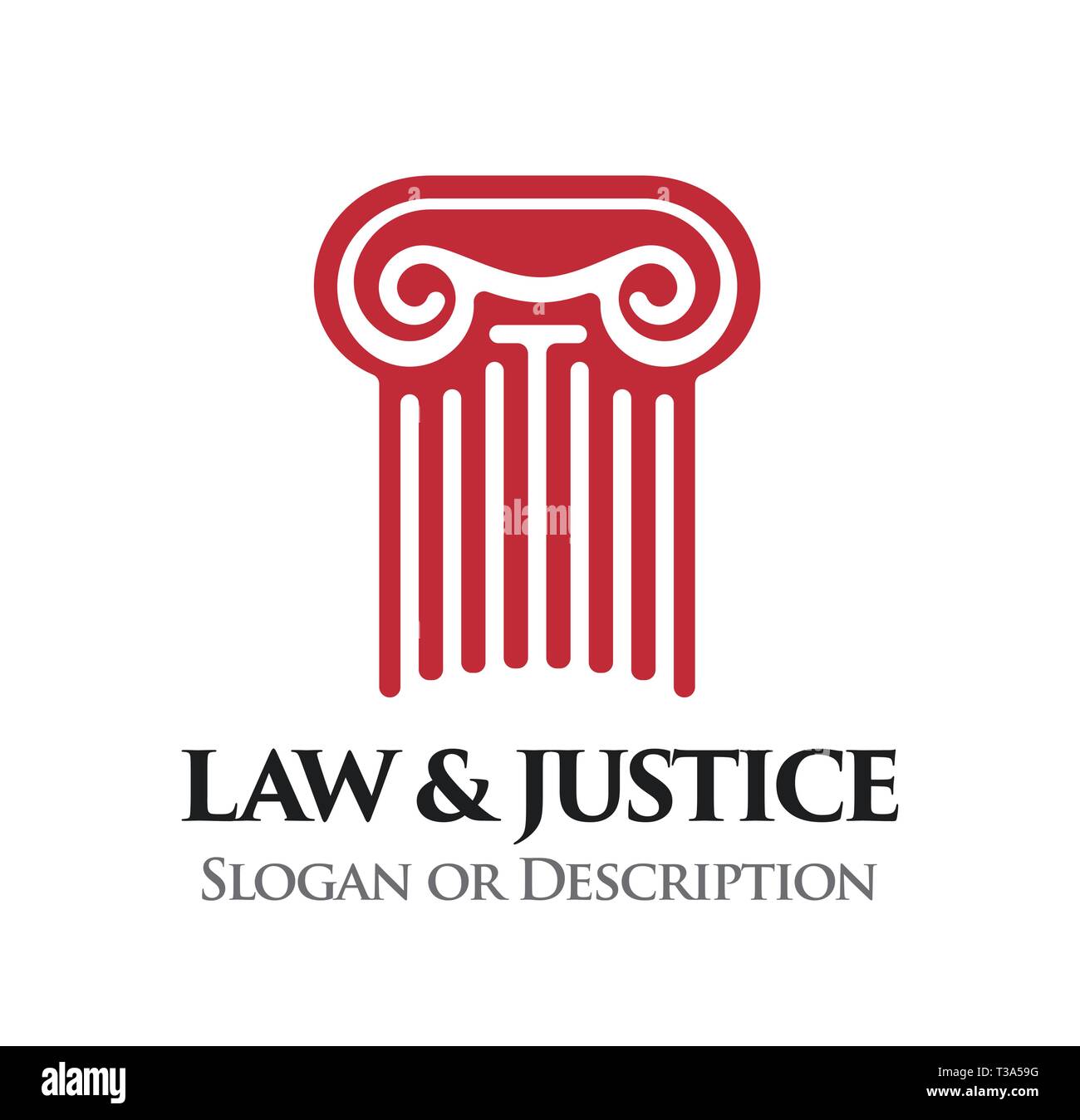 Ionic order column. Emblem for Law and Legal business. Vector Logo in ...