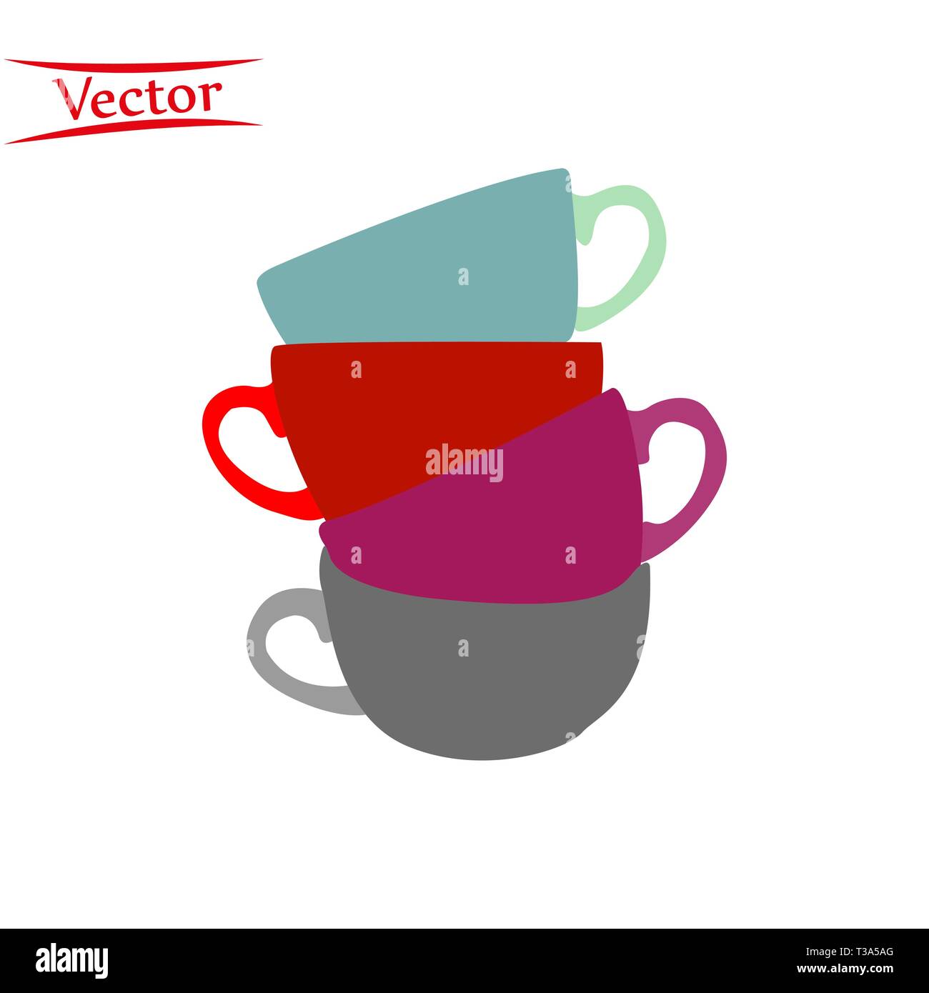 Cartoon Picture Of Stacked Cups