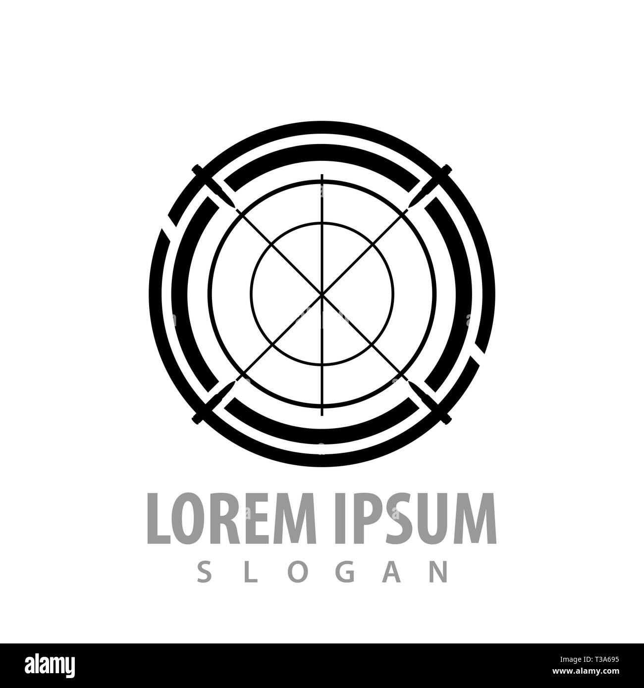 Monochrome target sign concept design. Symbol graphic template element ...