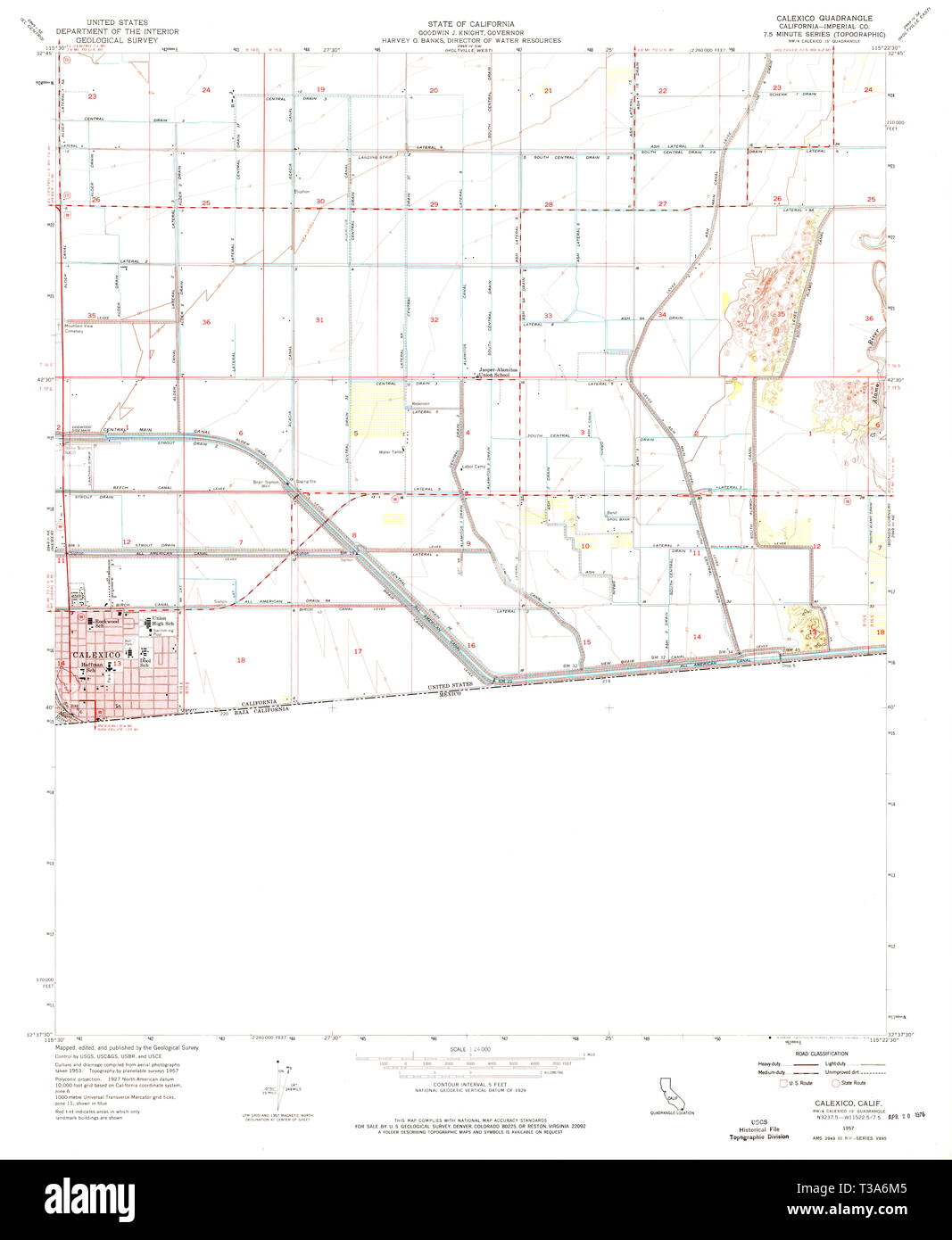 Map of california 1957 hi-res stock photography and images - Alamy