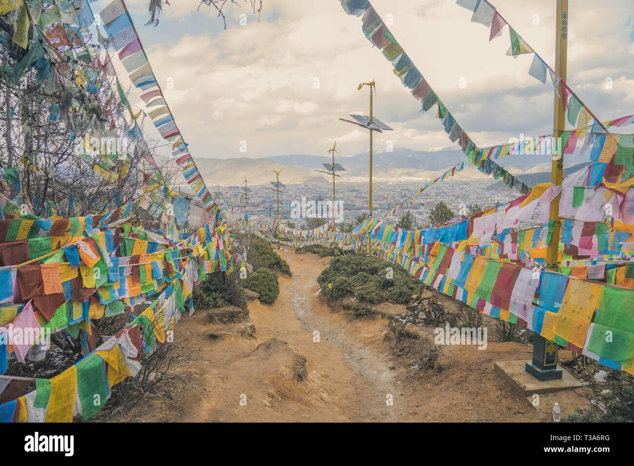 Colorful pray flag Stock Photo - Alamy