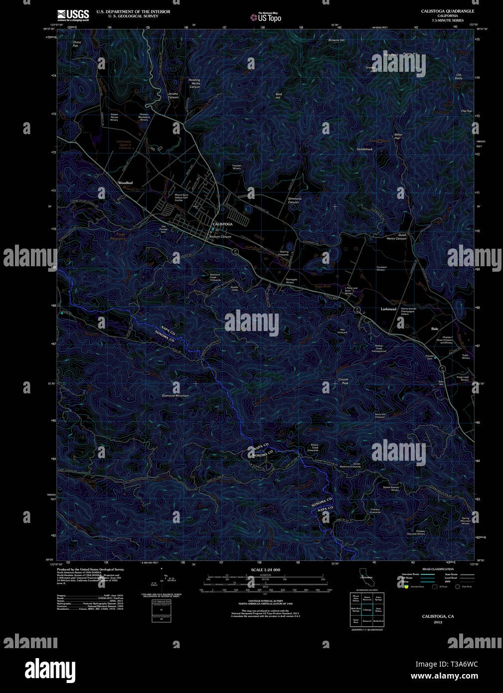 Map of calistoga hi-res stock photography and images - Alamy