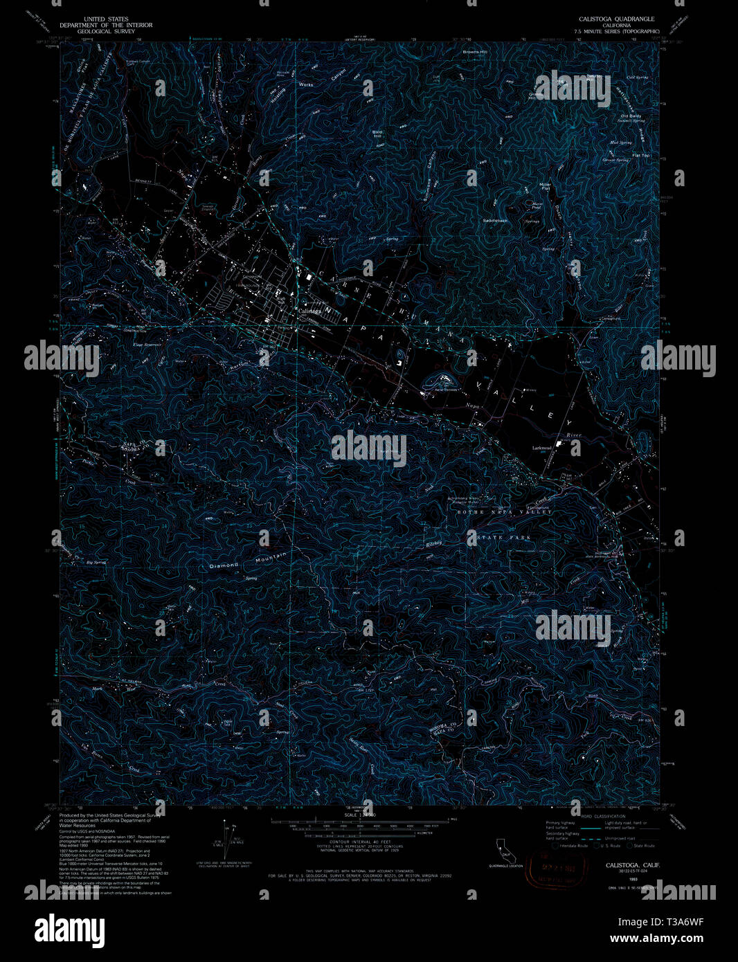 Map of calistoga hi-res stock photography and images - Alamy