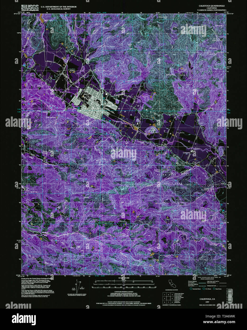 Calistoga California Map High Resolution Stock Photography and Images ...