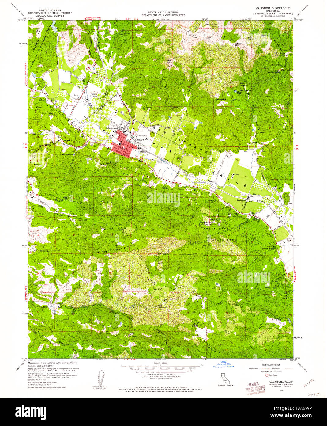 Map of calistoga hi-res stock photography and images - Alamy