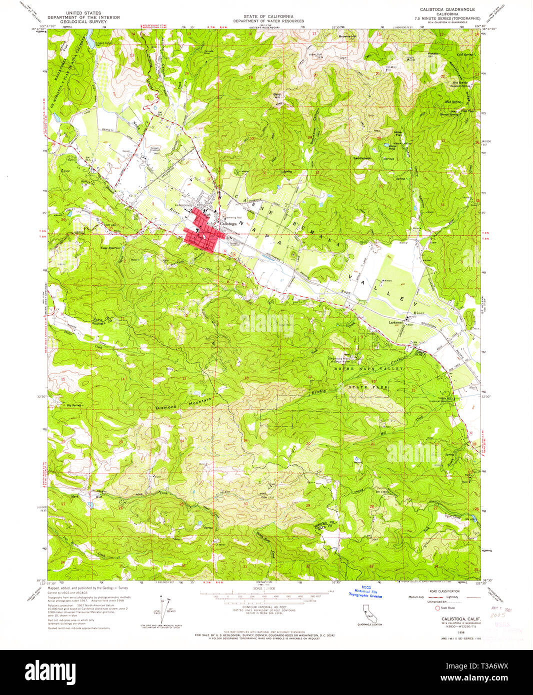 Map of calistoga hi-res stock photography and images - Alamy