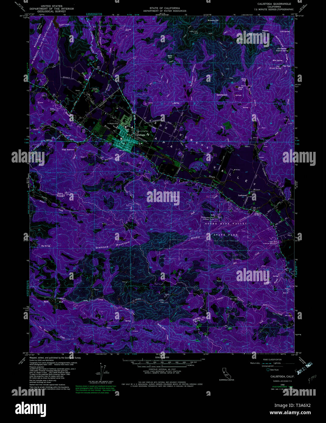 Map of calistoga hi-res stock photography and images - Alamy