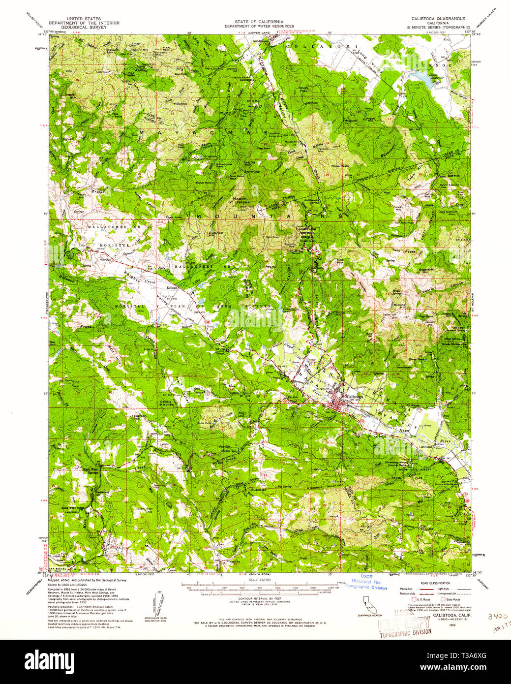Map of calistoga hi-res stock photography and images - Alamy