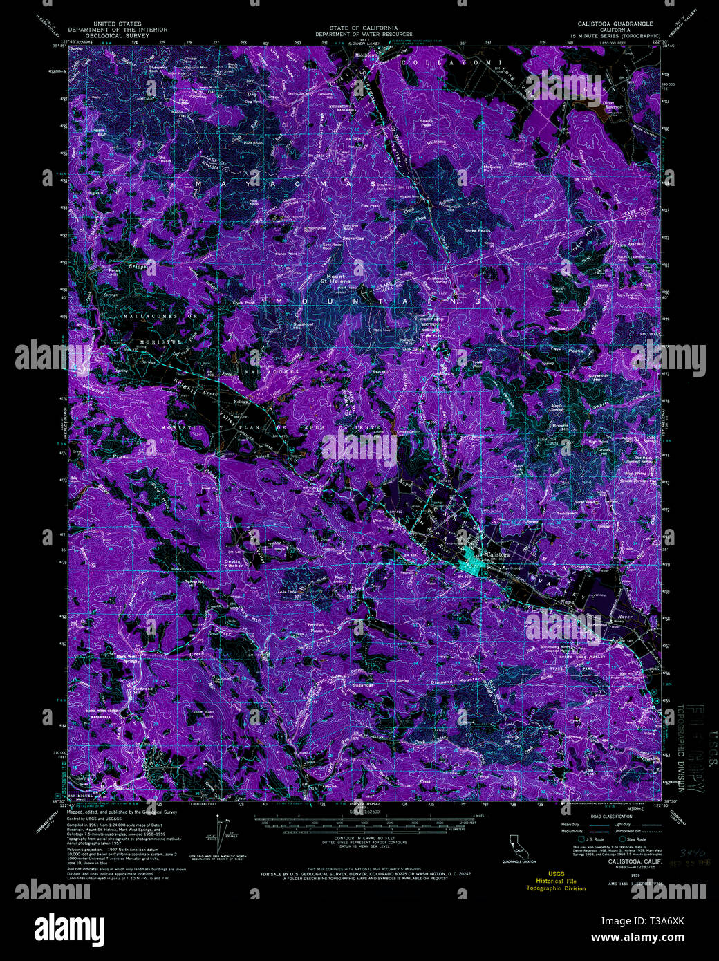 Calistoga California Map High Resolution Stock Photography and Images ...