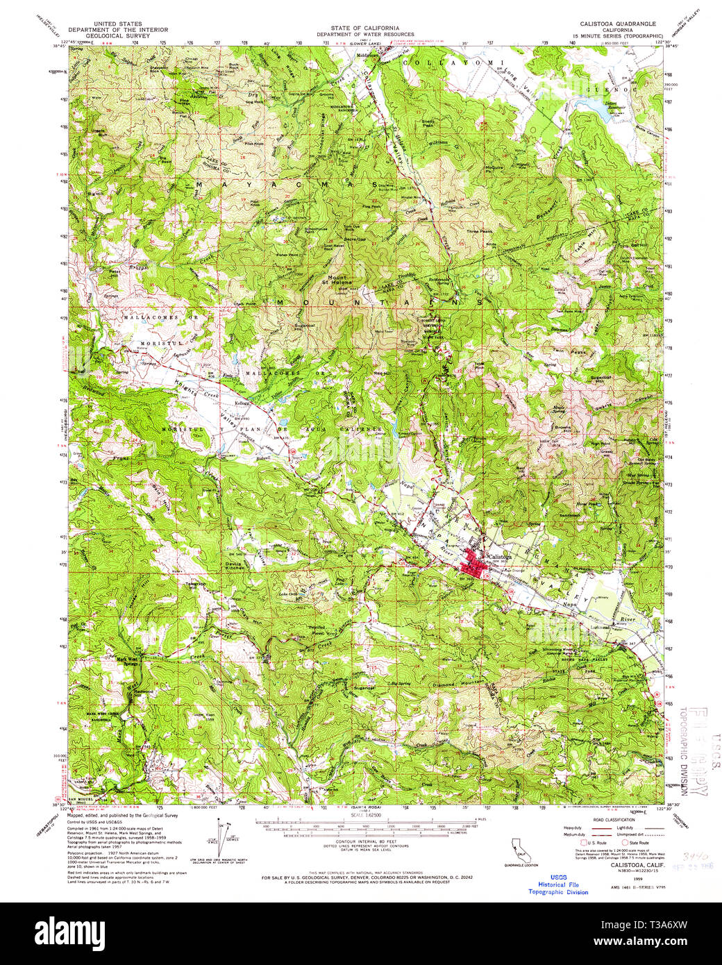 Calistoga map hi-res stock photography and images - Alamy