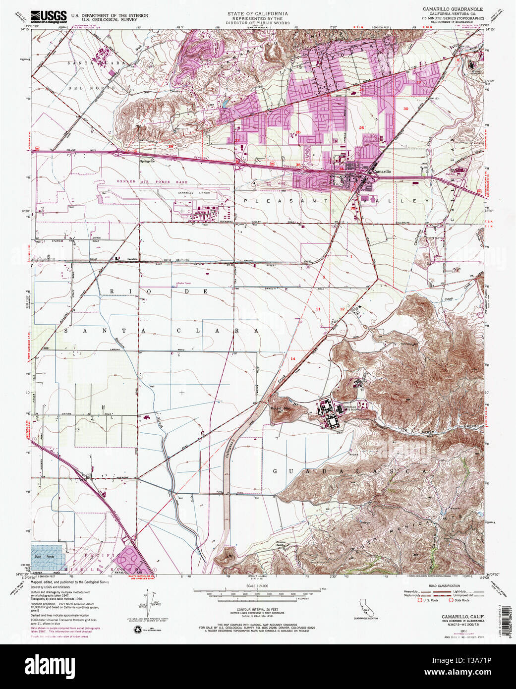 Map of california 1950 hi-res stock photography and images - Alamy