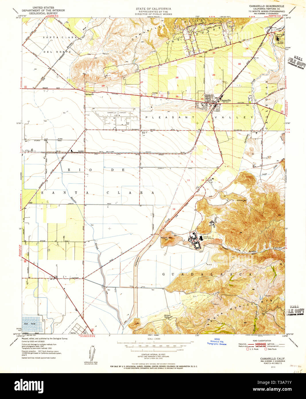 Map of california 1950 hi-res stock photography and images - Alamy