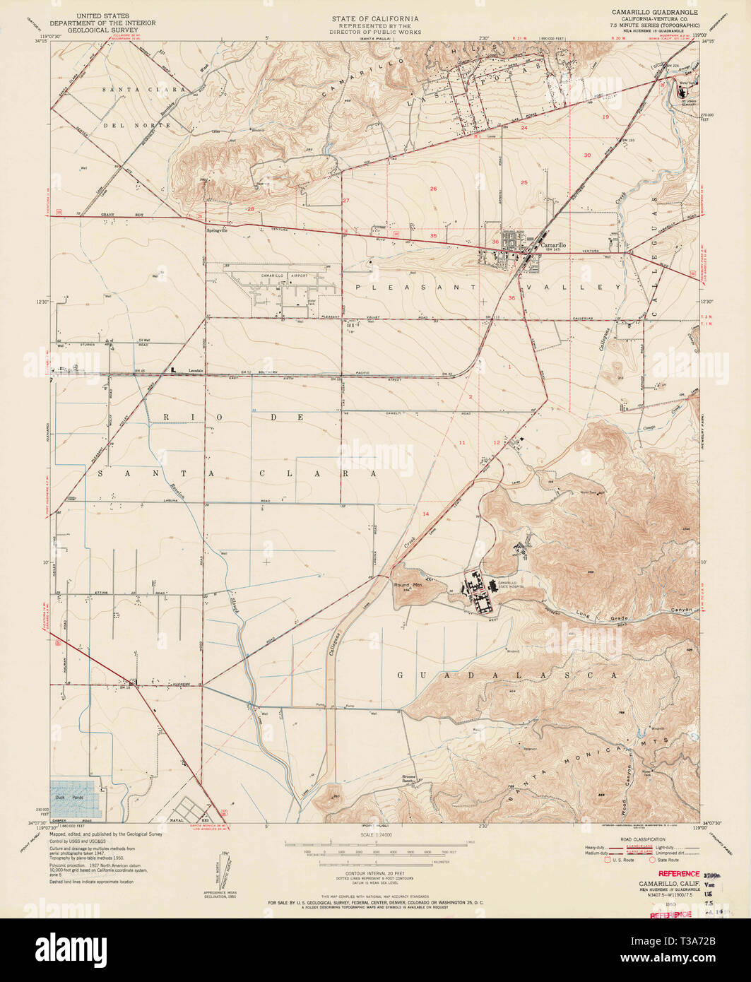 Map of california 1950 hi-res stock photography and images - Alamy